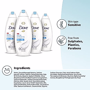 Dove Body Wash Instantly Reveals Visibly Smoother Skin Gentle Exfoliating Effectively Washes Away Bacteria While Nourishing Your Skin 22 oz 4 Count