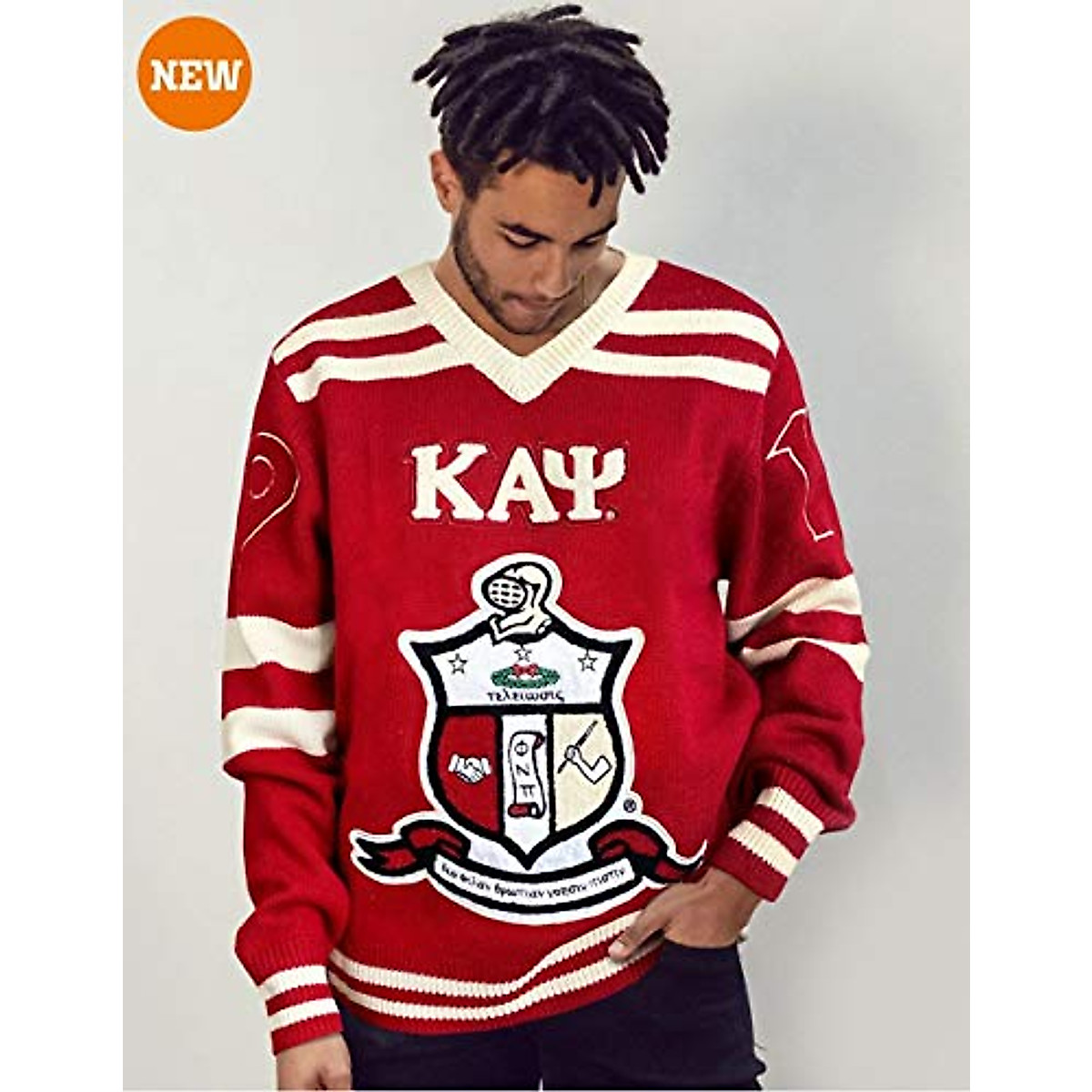 Kappa Alpha Psi M4 V-Neck Sweater [XL] Crimson Red