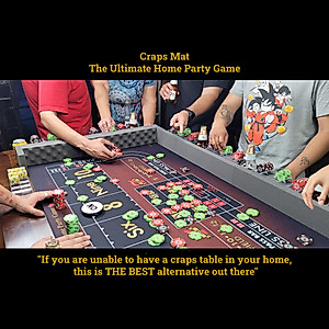 Casino Dealer Mats Premium Quality Craps Mat - New Black - Lightweight Portable - Fits on Most Dining Room Tables - The Ultimate Home Style Party Game, BLACK (NEW)