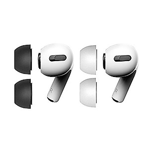 E ECSEM Replacement Eartips Premium Memory Slow Rebound Foam Ear Tips Noise Reducing Earbud Tips Compatible with Apple AirPods Pro Earphone (L, Black&Gray)