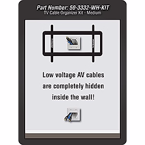 DataComm Electronics 50-3332-WH-KIT Flat Panel TV Cable Organizer Kit - White
