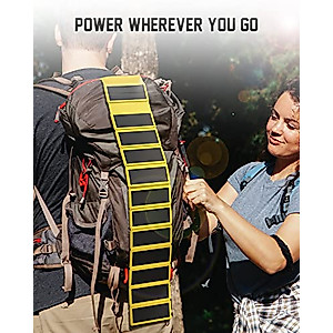 Shargeek Solar Panel Charger with USB Port, 12W IP54 Waterproof Portable and Foldable Hiking Camping Gear USB Solar Panel Compatible with iPhone, iPad, Samsung Galaxy, and More