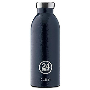 24Bottles Clima Bottles - Insulated Water Bottle 11oz/17oz/29oz, Water Bottles with 100% Leak Proof Lid (12 Hours Hot and 24 Hours Cold Beverages), Made of Stainless Steel, Italian Design