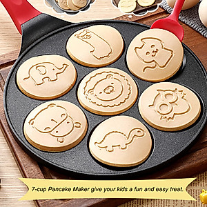 Keppy Pancake Maker Pan - Griddle Pancake Pan Molds for Kids Nonstick Pancake Griddle Pan with 7 Animal Shapes