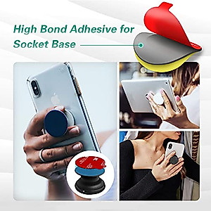 volport Extra 3M Tape Super Sticky Adhesive Replacement and Phone Magnet Sticker Disc for Reusing Grip Stand Socket Base, Circle Double Sided Car Mount Holder Strong Glue Pads Round Magic Metal Plate