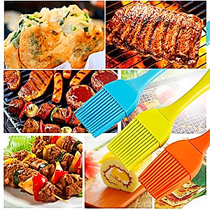 Grill Basting Brush Silicone Pastry Baking Brush BBQ Sauce Marinade Meat Glazing Oil Brush Heat Resistant, Kitchen Cooking Baste Pastries Cakes Desserts, Dishwasher Safe 4Pack