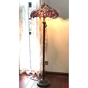 Chloe CH18045PW20-FL3 Katie Tiffany-Style Floor Lamp with 20" Shade, 64 x 20 x 20, Multicolor
