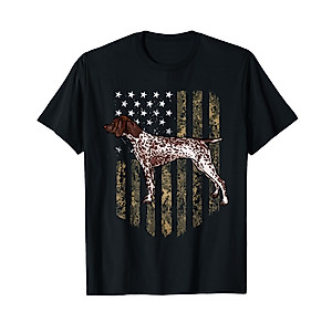 Camo American Flag German Shorthaired Pointer 4th Of July T-Shirt