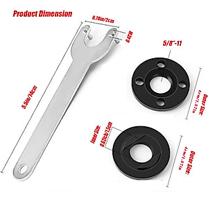 Grinder Flange Angle Wrench Metal Lock Nut Fit for DW Milwaukee Makita 193465-4 Compatible with Bosch Black & Decker Ryobi 4.5" 5" 5/8-11 Replacement Part 7PCS