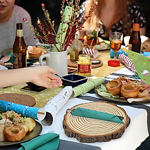 DSYIL 6 Pack Unfinished Wood Slices Large, 6.3-7 Inch Round Wood Circles with Tree Bark,Christmas Ornaments Wood Pieces for Crafts Rustic Wedding Centerpieces Decoration