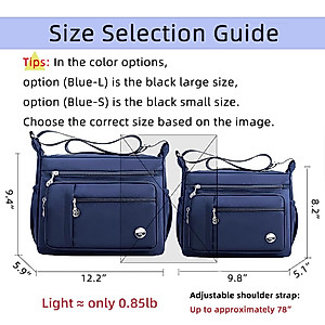 A bundling of cross-body shoulder bags and RFID card wallet for ladies(blue-large)