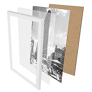 16x20 Frame White 3 Pack, 16x20 Picture Frames for Wall Made of Solid Wood With Plexiglass