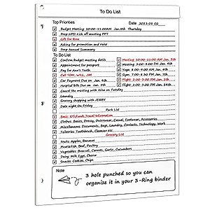 To Do List Notepad, Daily Task Planner with Checklist, 52 Sheets Tear Off Note Pad with 2023 Calendar, Work and Personal Organized, 8.5" X 11", A4 Size, 3 Hole Punched