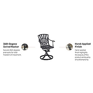 homestyles 6660-53 Outdoor Swivel Rocking Chair, Charcoal