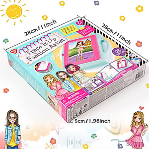 Zyerch Light Up Tracing Pad, Fashion Design Activity Kit for Girls, Eye-Soft Technology, 5 Colored Pencils, Gifts for Children Ages 6, 7, 8, 9, 10, (6035) , White