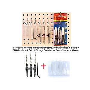 FTG USA Countersink Drill Bit Set 3 Pc #8 (11/64") Wood Countersink Drill Bit Pack Same Size Set Countersink HSS M2 Tapered Countersink Bit, with 1 Hex Wrench, Woodworking Countersink Drill Bits