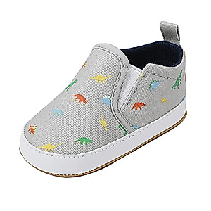 Lykmera Infant Toddler Shoes Boys Girls Shoes Sole Slip On Shoes Animal Print Toddler Shoes Little Girl Sports Sneaker Shoes (Grey, 0-6 Months)