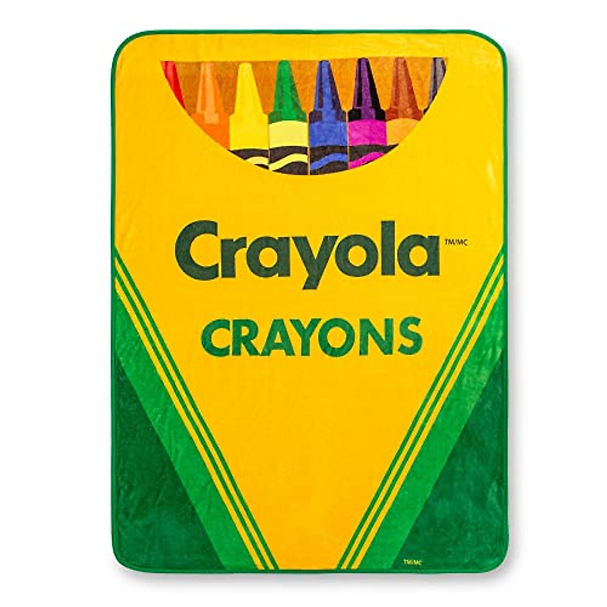Crayola Crayon Box Retro-Style Fleece Throw Blanket | Plush Soft Cover for Sofa, Bed | 45 x 60 Inches