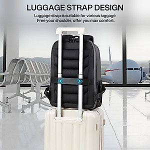 Hanke Carry on Backpack Toiletry Travel Laptop Backpack for Men & Women, Durable Rucksack Weekender Bag Daypack(Mineral Grey)