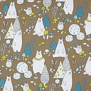 Hanjunzhao Zoo Animals Fat Quarters Fabric Bundles, Bear Fish Print Precut Sewing Quilting Fabric,18" x 22"(Multi)