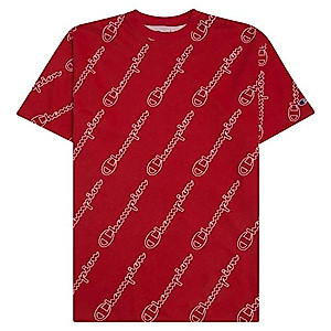 Champion Mens Big and Tall All Over Print Shirt for Men Card Red White XLT
