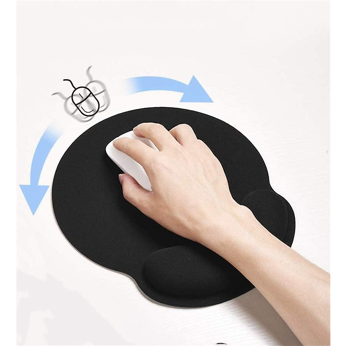 Mouse Pad - Mouse Mat with Wrist Rest Support, Gel Foam Rest Anti-slip Rubber Base, for Laptop Computer PC Home Office Working Gaming -wolf chief magic circle Indian style