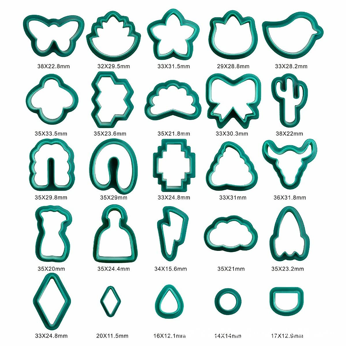 Christmas Polymer Clay Cutters kit, 25pcs Christmas Shapes Clay Earring Cutters with Earring Cards for Polymer Clay Earring Small Christmas Tree Clay Cutters for Polymer Clay Jewelry