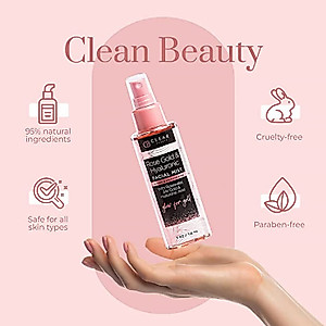 Clear Beauty Rose Gold & Hyaluronic Acid Face Mist - Dermatologist Tested, Moisturizes, Calms Redness & Tones Skin, Balancing Facial Spray, Cruelty-Free, Vegan, 95% Natural, Non - GMO, All Skin Types