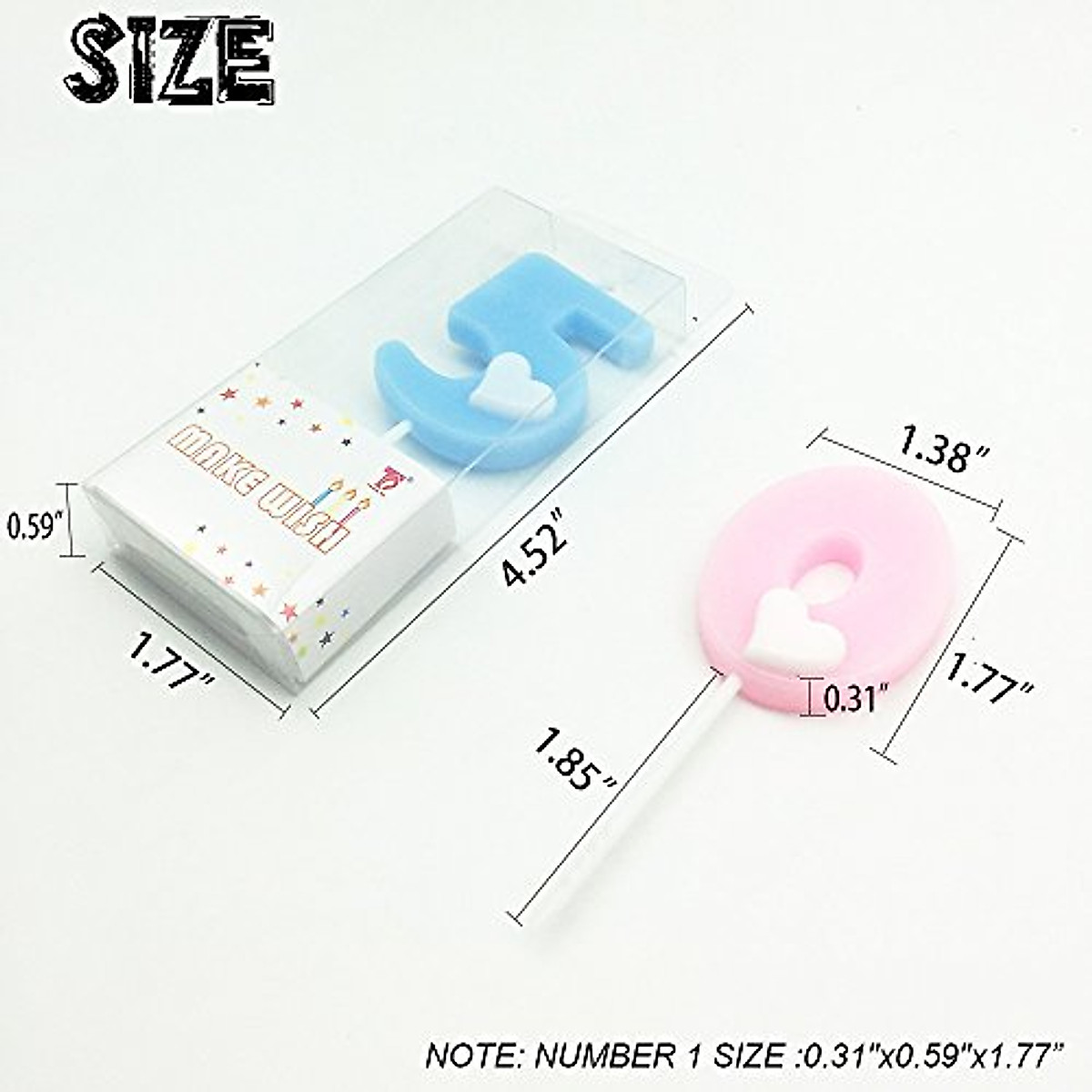 Hunger Baby Birthday Cake Topper Number 6 Candles, Pink (Number 6, Pink)