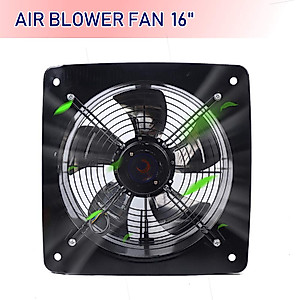 JAYEUW 16 Inch Exhaust Fan Wall Mount Ventilation Extractor Blower Greenhouse Fans and Vents Window Exhaust Fan Kitchen Exhaust Vent Fan for Kitchen, Sheds, Attics, Workshops, 750W 110V (US Stock)