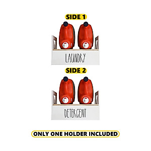 CHONIC Detergent Holder for Laundry Room, Farmhouse Detergent Dispenser, Liquid Soap Storage Organization, Detergent Stand with Drip Catcher Drip Tray Measuring Cup, Laundry Station Organizer, White