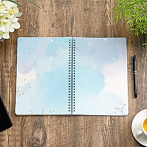 SIIXU Colorful Blank Journal Notebook, Hardcover Unlined Personal Diary to Write in for Women and Girls, Pretty Notepad for Writing, Spiral, 6.8"x9.8", 128 Pages, Autumn