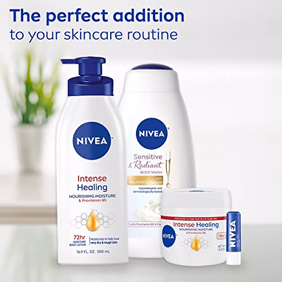 NIVEA Intense Healing Body Cream, Non-Greasy Daily Moisturizer for Dry Skin, Enriched with Provitamin B5, Moisturizes Up To 72 Hours, 13.5 Oz Jar