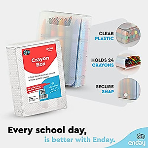 Crayon Box Storage Containers, Clear Crayon Case, Plastic Crayon Boxes for Kids, Cards Small Supplies Organizers Boxes, Snap Closure, 4 Pack – By Enday