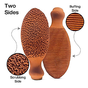 Pumice Stone for Feet Lasts 5+ Years - Exfoliator Scrubber Callus Remover for Hard Skin -Pedicure Tool Foot File Made of Natural Terra-Cotta