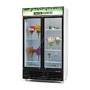 Procool Refrigeration Glass 2 Door Floral Display Cooler "Fresh Flowers" Design; 35 Cubic Ft., 45" Wide