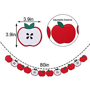 Apple Homecoming Felt Garland-Apple decoration, autumn banner, red, meadow green and twine, apple theme party decoration, school banner, classroom decoration, children and school teachers on the first day of school. (Apple)