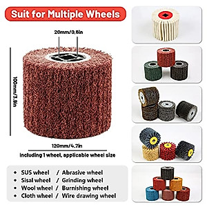 Burnishing Polishing Machine, Handheld 1400W Electric Sander Polisher Set 110V Wire Drawing Machine for Metal Stainless Steel Wood Surface Paint Polishing with One Wheel, 8 Variable Speed, Lock Switch