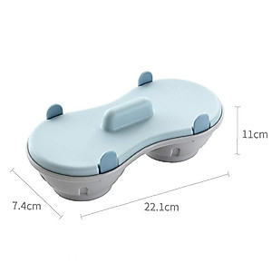 AMOYER 1pc 2 Cavity Egg Poacher Safety Microwave Double Egg Poaching Cups Ware Easy Breakfast Set Egg Cooking with Cover for Oven Stovetop Steamer