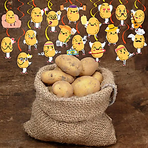 Potato Party Hanging Swirls 20Pcs Potato Party Ceiling Decorations Potato Birthday Party Supplies Potato Hanging Streamers for Potato Baby Shower Decorations