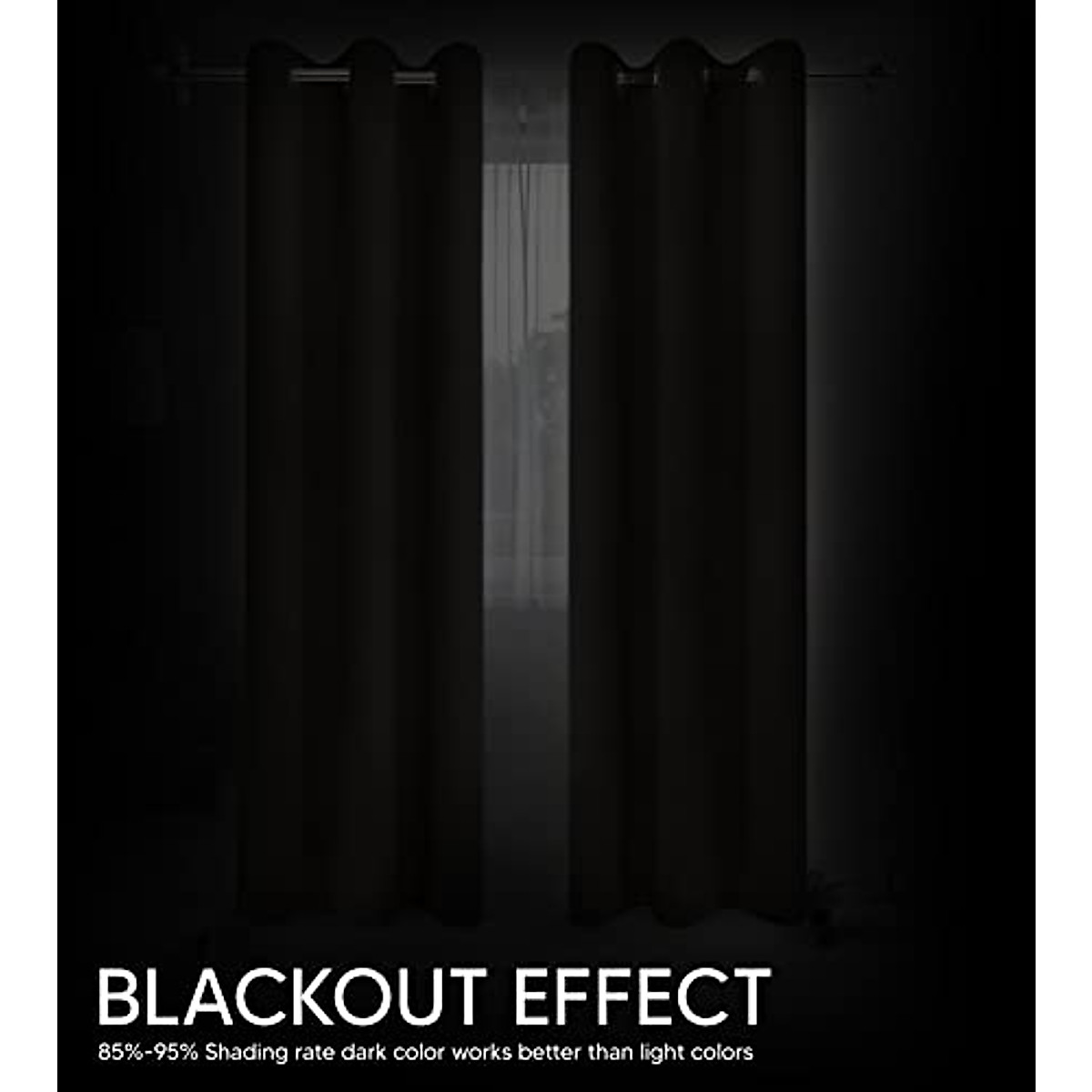 Utopia Bedding Blackout Curtains for Bedroom, Grommet Window Curtains 84 Inch Length 2 Panels, Thermal Insulated Drapes for Living Room (Grey, 42W x 84L Inches)