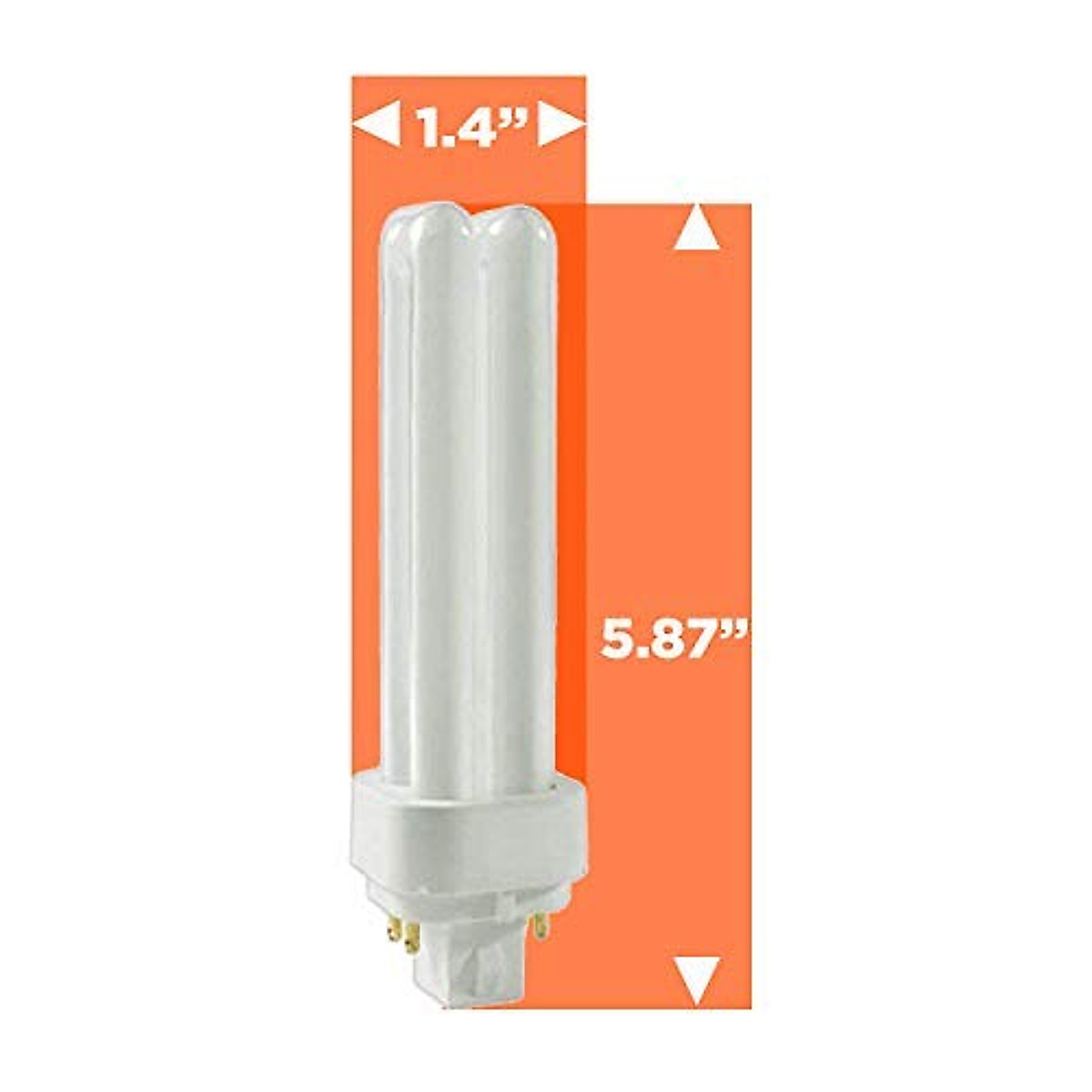 GoodBulb 18-Watt CFL Bulb, 120-Volts Energy-Efficient Quad-Tube Lamp, 4100K Cool White Color (Pack of 4 Bulbs)