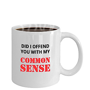 Did I offend you with my common sense mug, novelty coffee mug, gag gift for co workers, funny cup, joke, unique