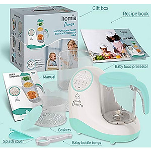Baby Food Maker Chopper Grinder - Mills and Steamer 8 in 1 Processor for Toddlers - Steam, Blend, Chop, Disinfect, Clean, 20 Oz Tritan Stirring Cup, Touch Control Panel, Auto Shut-Off, 110V Only