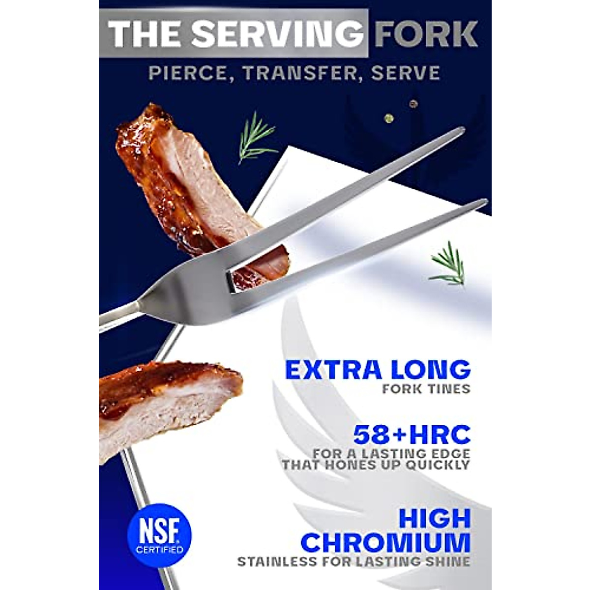 DALSTRONG Carving Knife & Fork Set - 9 inch - Crusader Series - Forged High-Carbon German Stainless Steel - w/Magnetic Sheath - Carving Set - NSF Certified