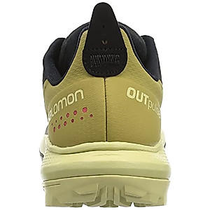 Salomon Men's OUTPULSE Hiking Shoes for Men, Black/Leek Green/Poppy Red, 11
