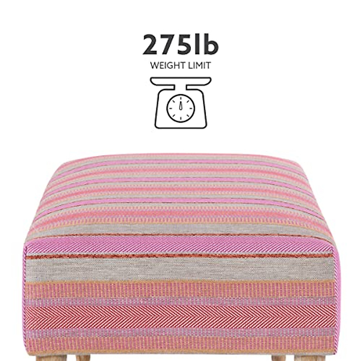 Linon Home Decor Products Pink Stripe Linon Yanni Bench
