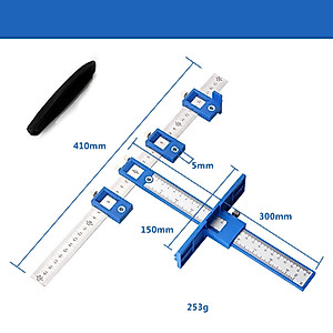 MISNODE Punch Locator Drill Guide Dowel Jig Carbon Steel Carpentry Locator Drill Guide Dowel Jig Kit Hole Punch Locator Kit Drill Jig Joinery Kit for Installation Woodworking