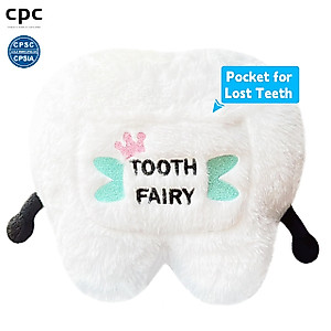 uoozii Non-Shedding 8" | 1lb Tooth Fairy Pillow, Microwavable & Weighted Plush Tooth Fairy Tooth Holder, Warm Tooth Fairy Gifts for Girls & Boys