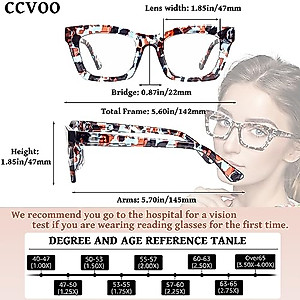 CCVOO 6 Pack Oprah Style Reading Glasses for Women Blue Light Blocking Computer Square Readers with Spring Hinge Men (A2 Mix, 2.0)